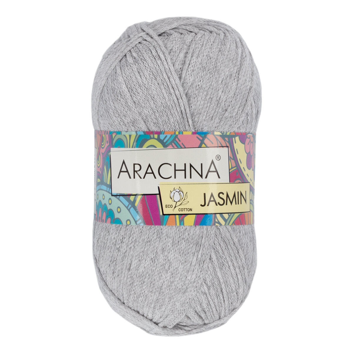 Пряжа ARACHNA "JASMIN" 5 шт. по 100 г 250 м 80% хлопок, 20% полиэстер №103 серый меланж