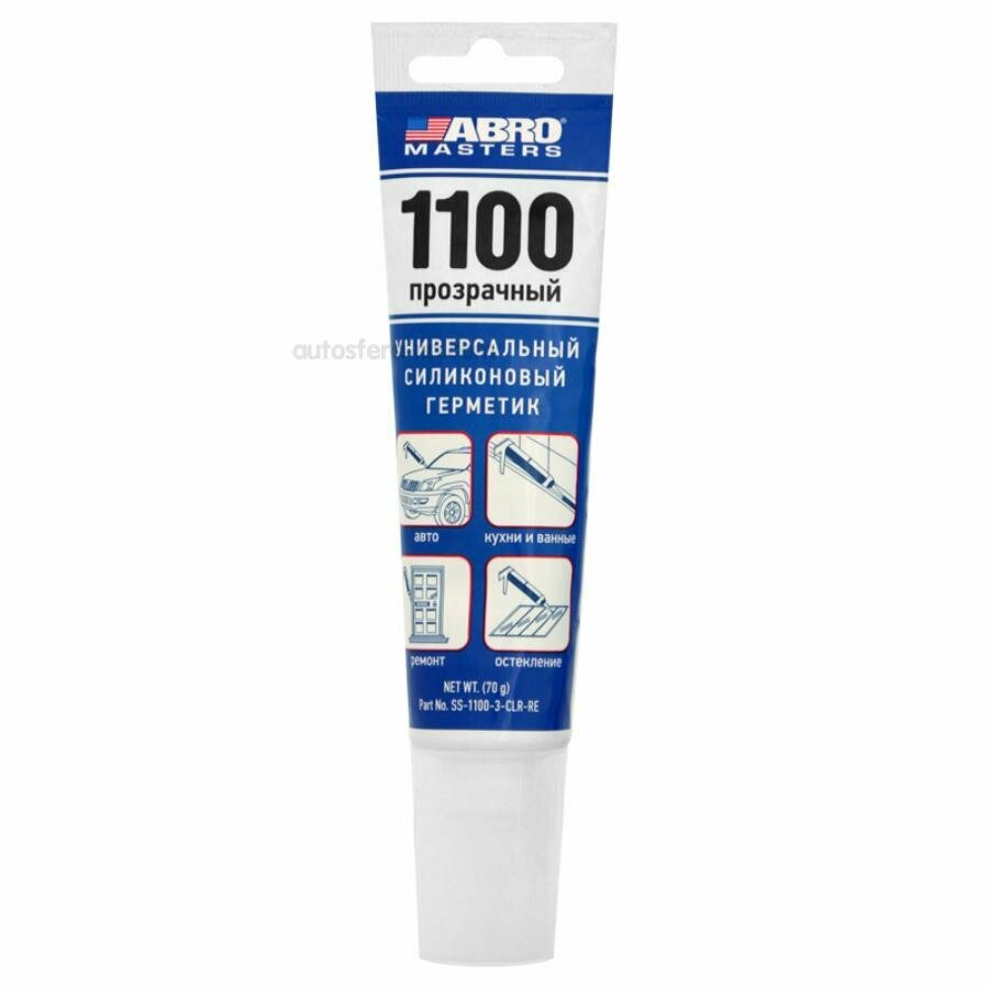 ABRO SS11003CLRRE Герметик универсальный силиконовый прозрачный (70г) "ABRO Masters" (ABRO)