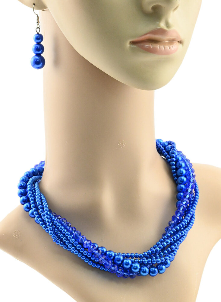 Комплект бижутерии: серьги, колье, жемчуг имитация