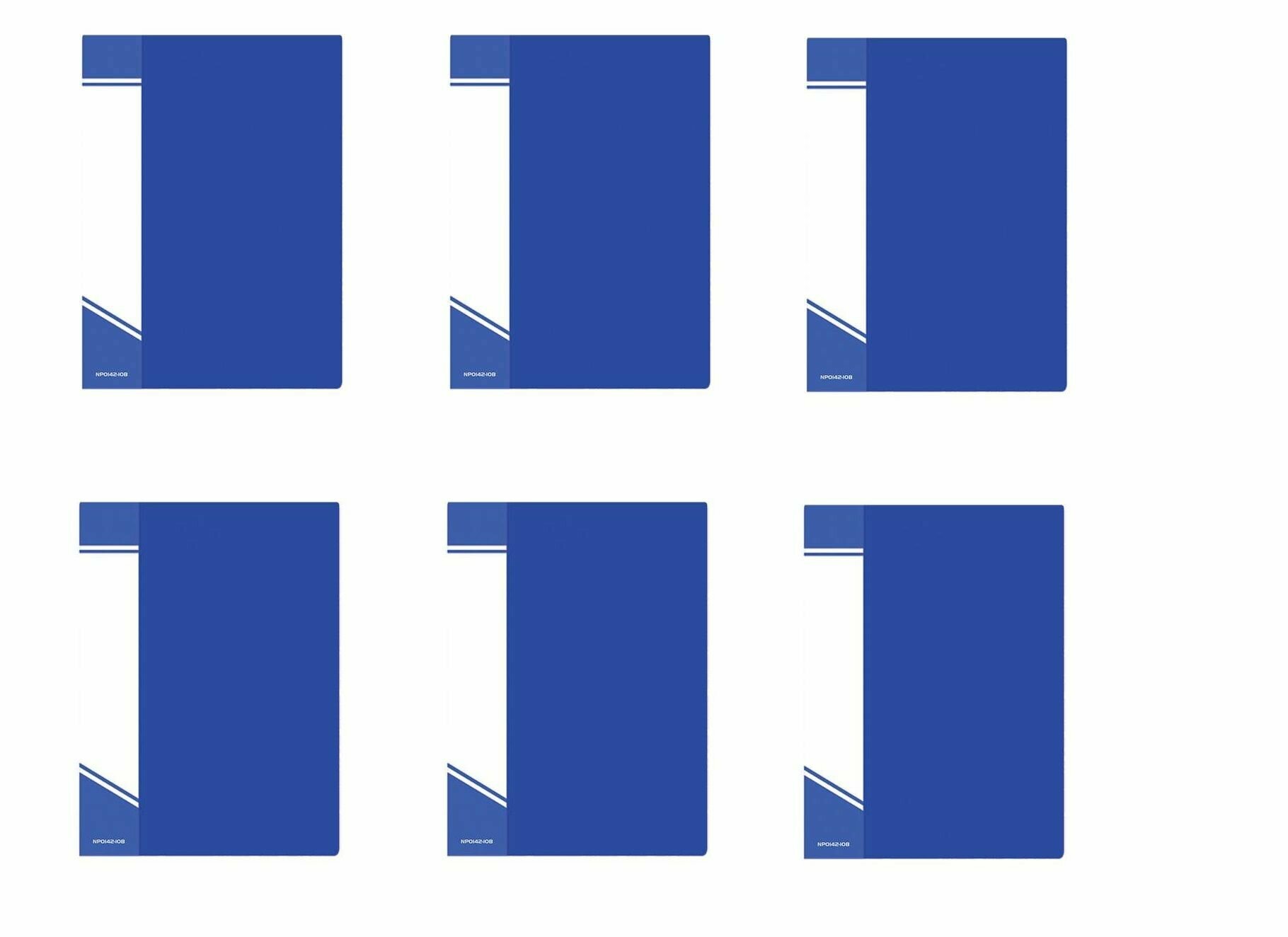 InФормат Папка с файлами, А4, 20 файлов, синий, пластик, 500 мкм, 6 шт