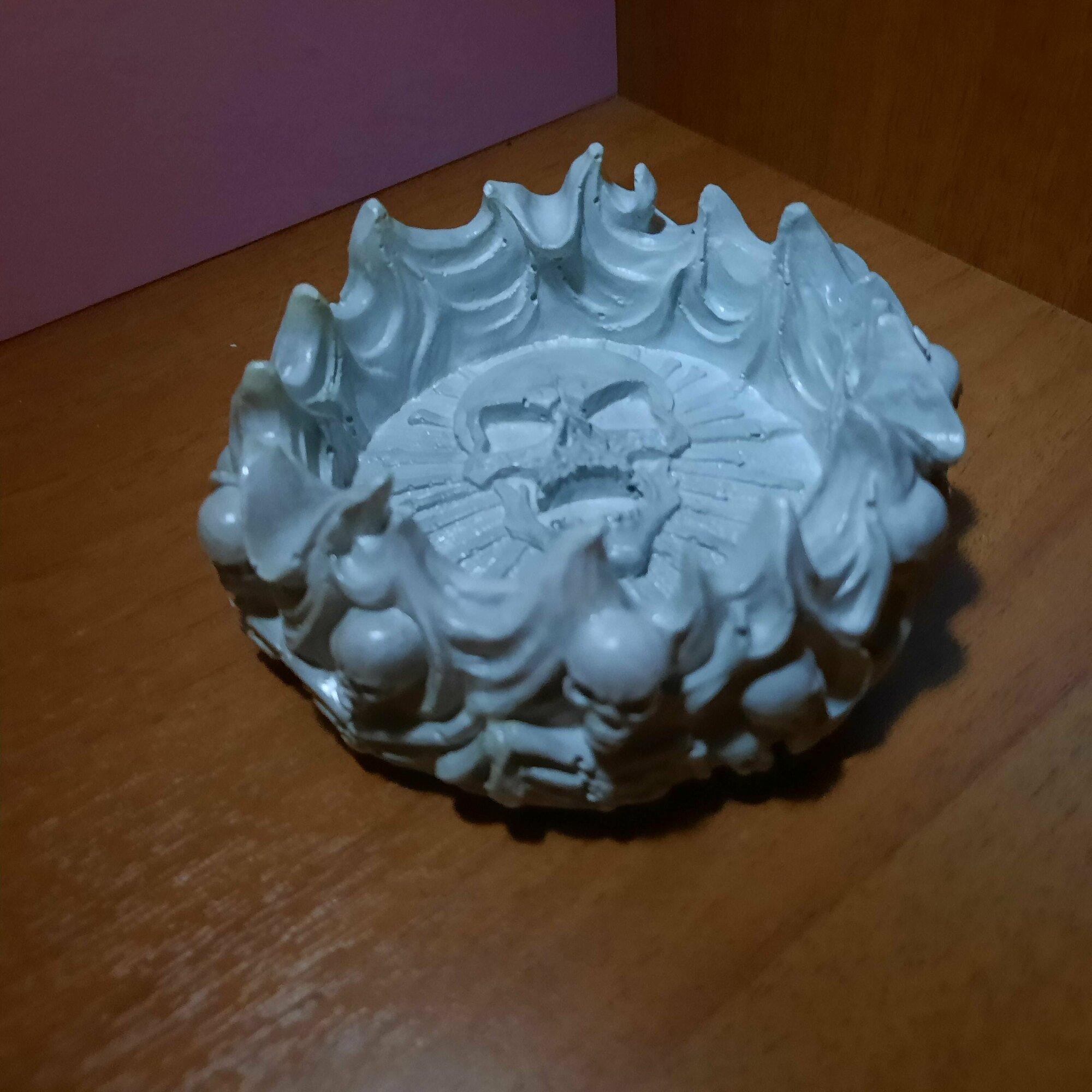 Голубой череп ручной работы, изделия из гипса