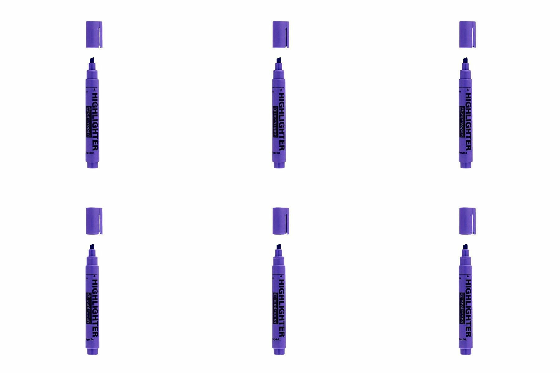 Centropen Маркер текстовой 4,6 мм, фиолетовый, скошенный, 6 шт.