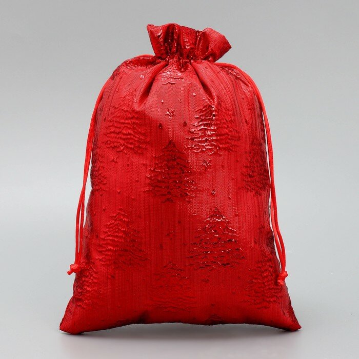 Мешочек подарочный новогодний парча Ёлочка, 20×30 см ± 1.5 см, 5 шт.