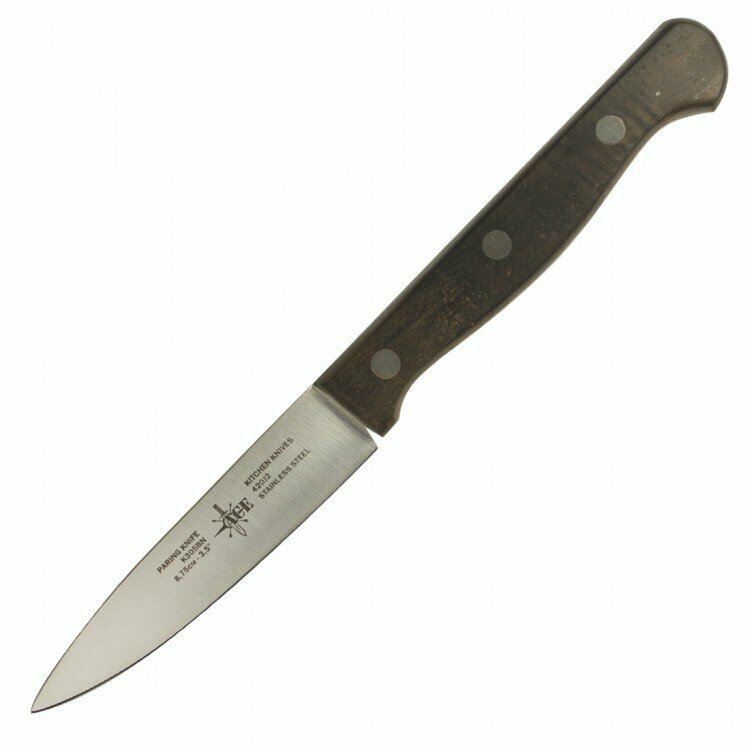 ACE Нож кухонный ACE K305BN Paring knife, деревянная ручка, цвет коричневый
