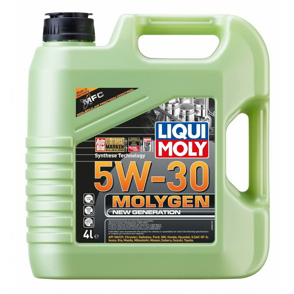 Масло моторное liqui moly molygen new generation 5w-30 синтетическое 4 л 9089/9042