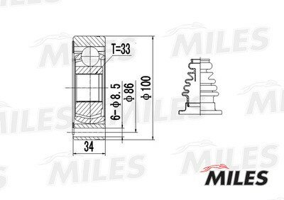 Шрус audi a3 i/skoda/vw golf iii-iv/passat iii-iv 1.6-2.9 82-10 внутр.