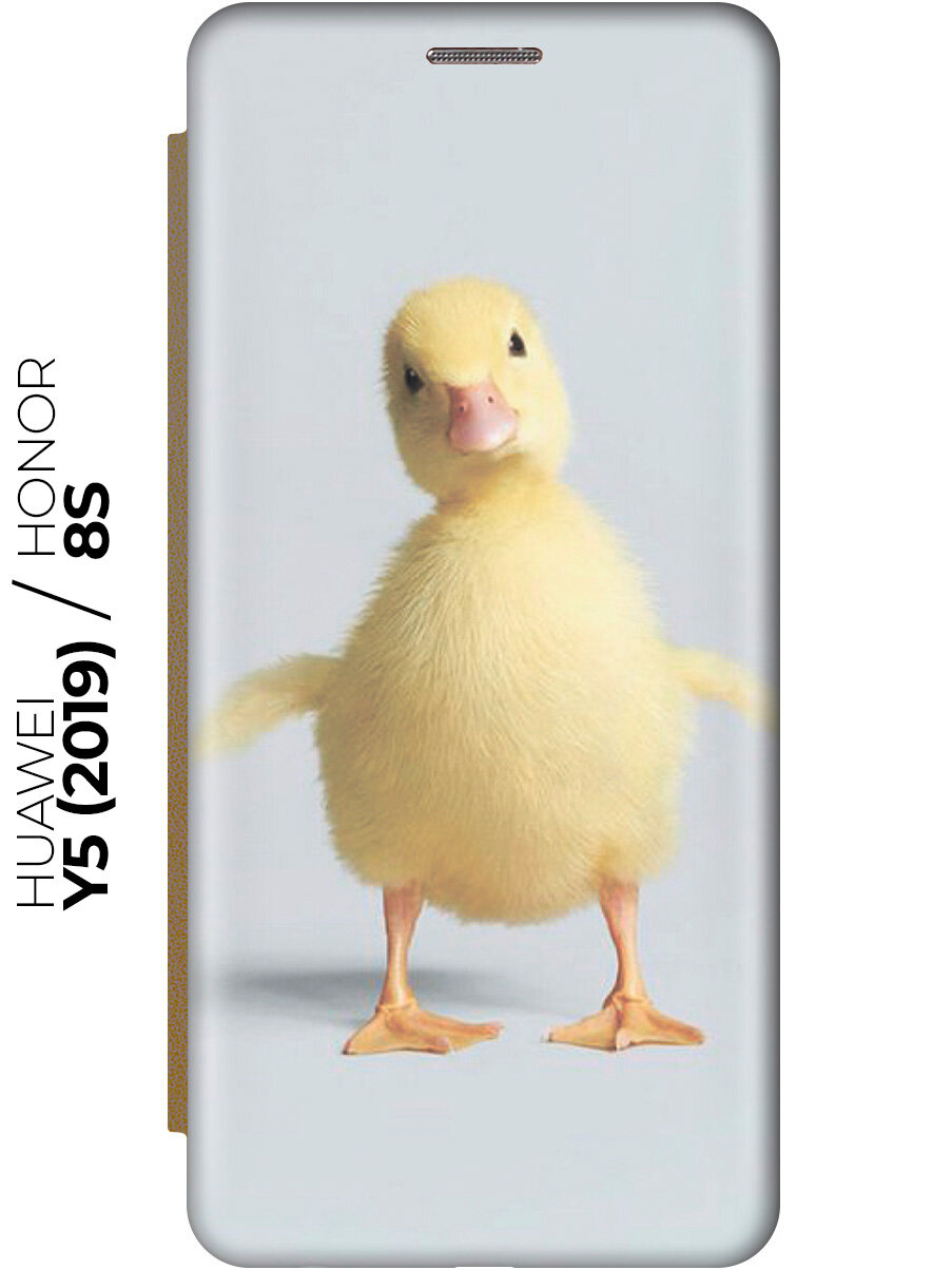 Чехол-книжка Утя на Honor 8S / Huawei Y5 (2019) / Хуавей У5 2019 / Хонор 8с золотой