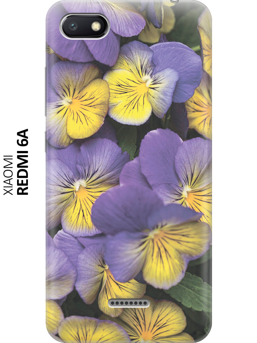 Силиконовый чехол Фиолетовые и желтые фиалки на Xiaomi Redmi 6A / Сяоми Редми 6А