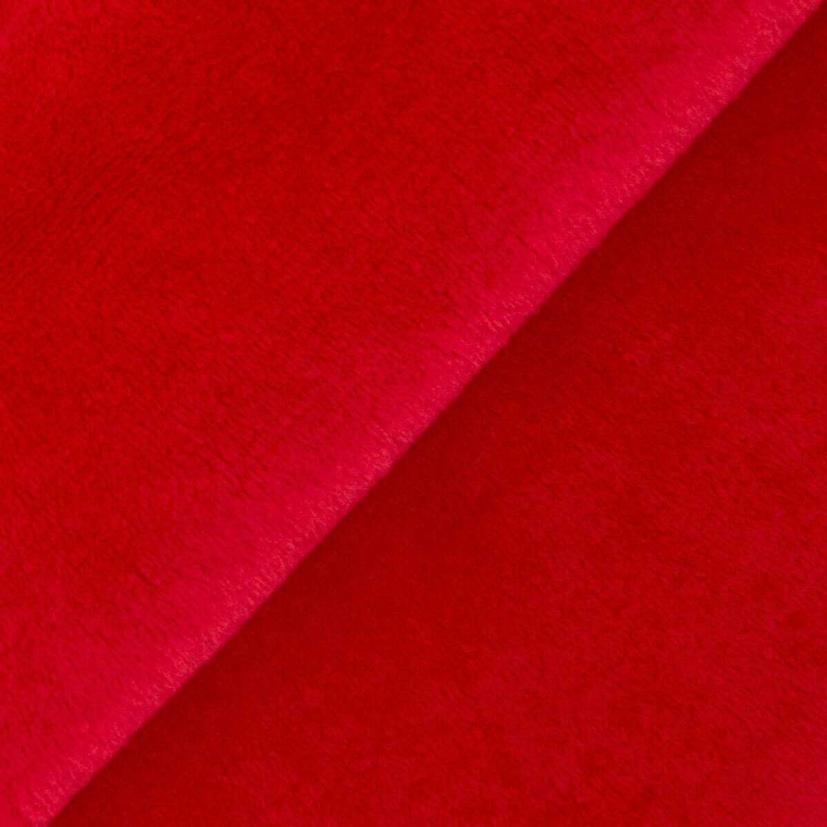 Ткань для игрушек, плюш "PEPPY" PEV, 48x48см, 273г/кв. м, 100% полиэстер 06 красный/red