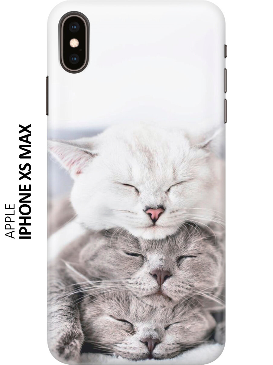 Силиконовый чехол на Apple iPhone XS Max / Эпл Айфон Икс Эс Макс с рисунком "Три кота"