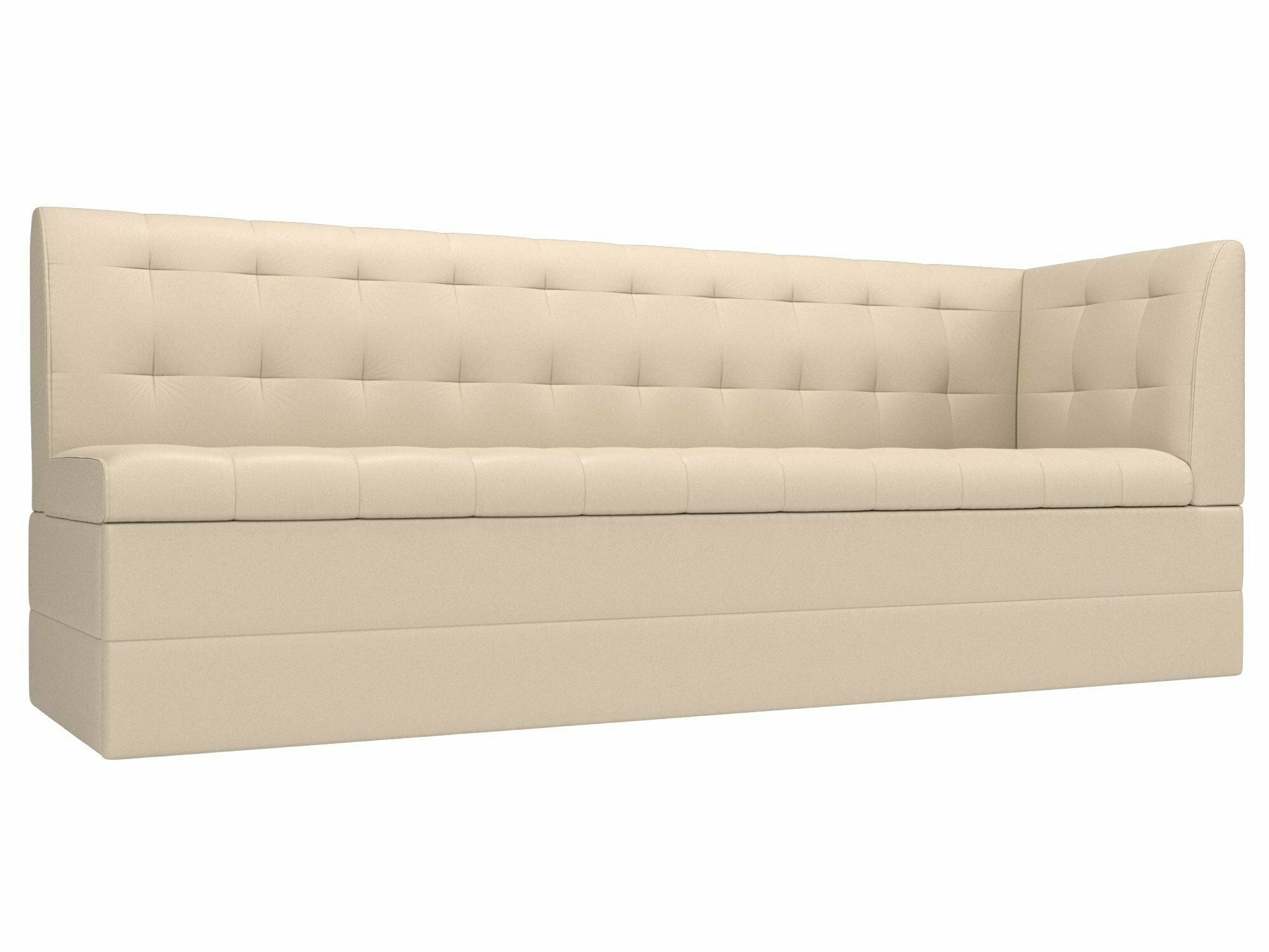 Диван кухонный прямой Бриз правый, экокожа, механизм дельфин, Хит Диванов