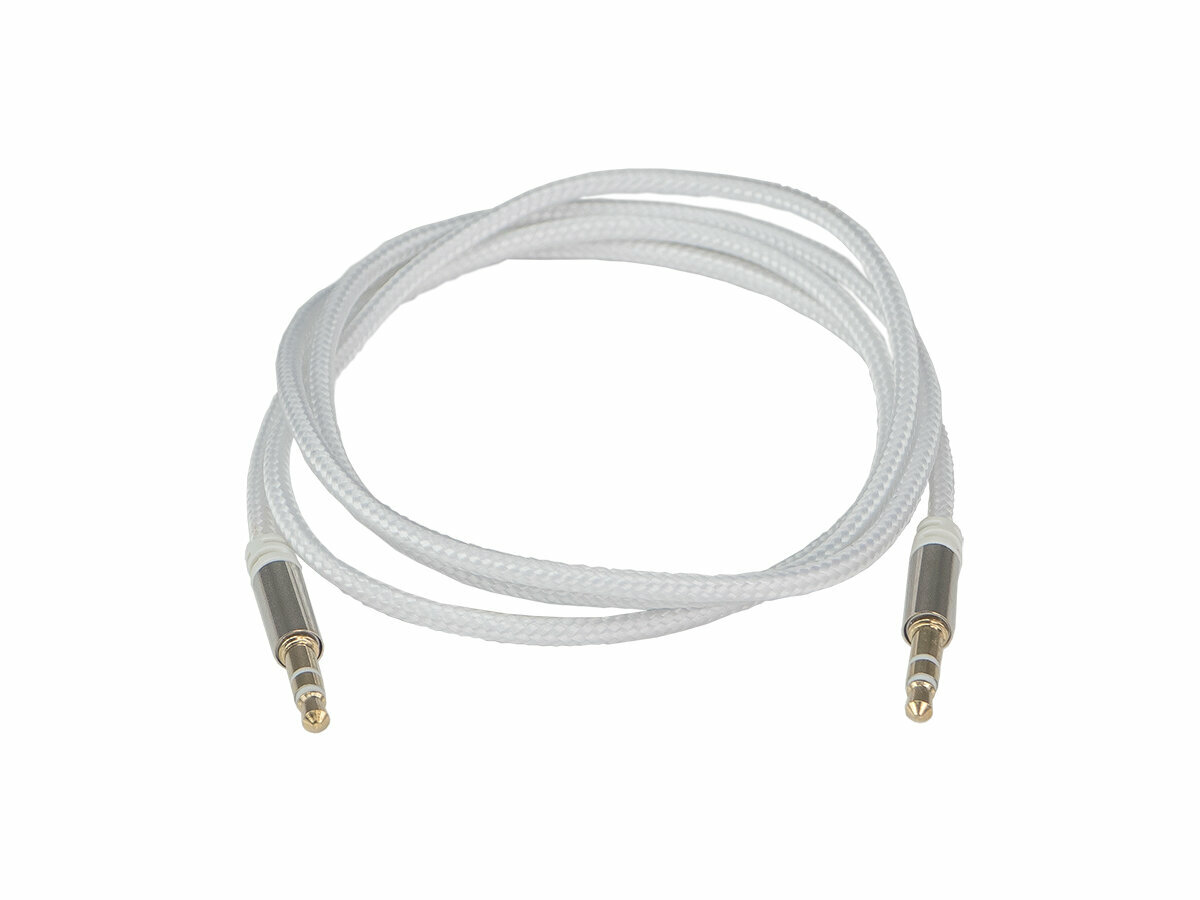 Кабель миниджек AurA RCA-J12S (3,5 > 3,5 mm, серебристый, 1 метр)