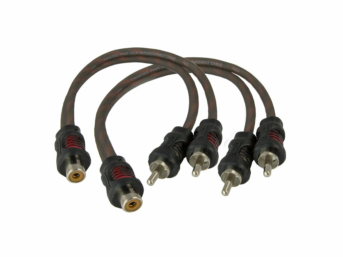 RCA Y-коннектор AurA RCA-0Y11 (0.2 метра, 1 мама/2 папы, 2 канала, витая пара, 2ШТ.)