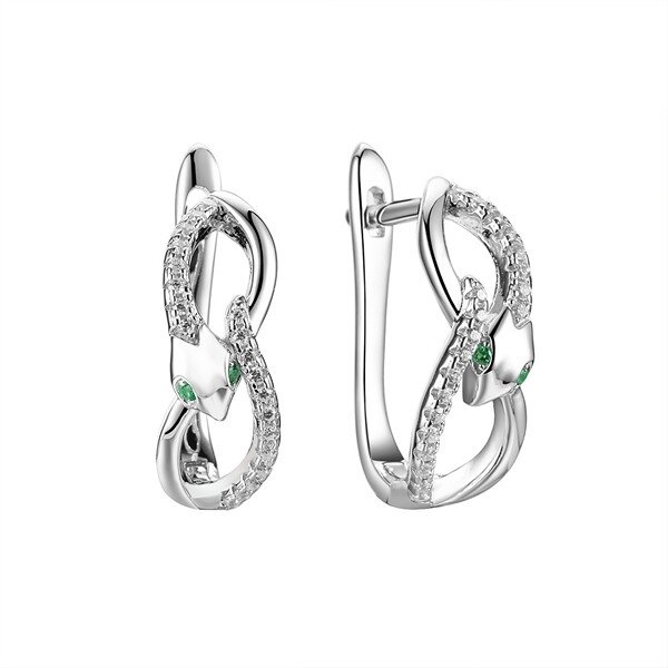 Серьги, серебро, 925 проба, нанокристалл, фианит