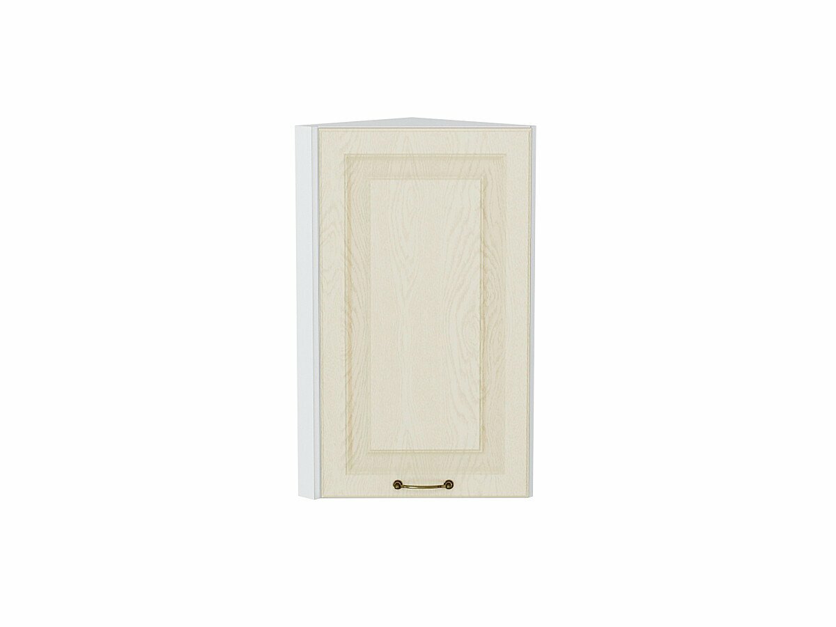 Шкаф верхний торцевой Ницца, цвет фасада Дуб крем, цвет каркаса Белый, 716*300*304 мм