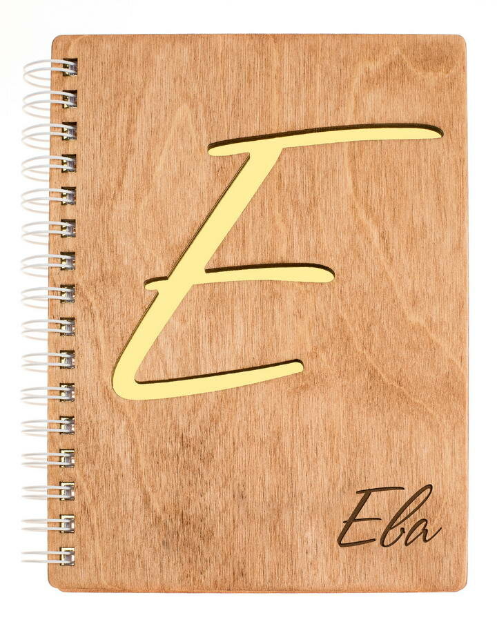 Деревянный подарочный блокнот с именем Ева — именной подарок жене, любимой, девушке, коллеге, маме