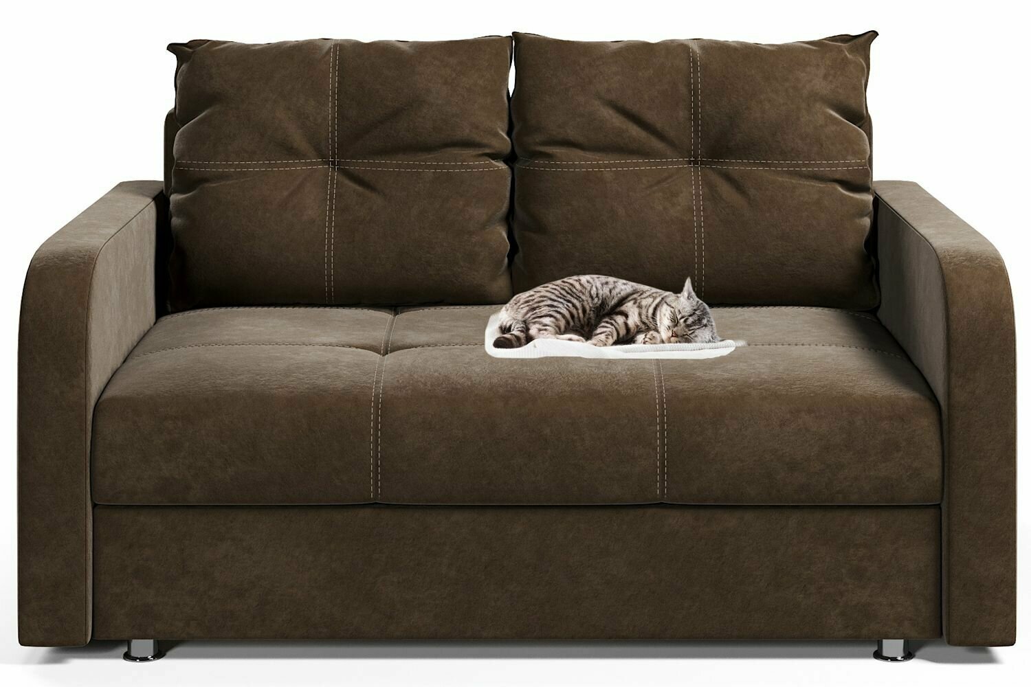 Диван-кровать Мини Люкс еврокнижка, спальное место 120х190, велюр Зара Браун 20