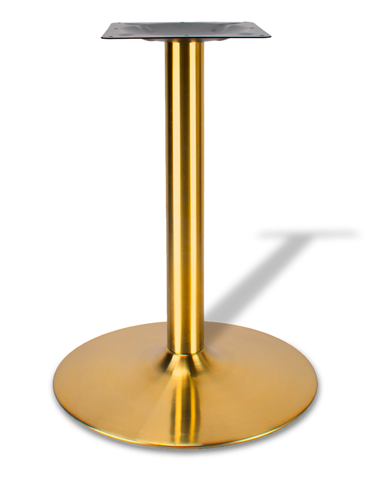 Утяжеленное подстолье для круглого стола 70 см | Нержавеющая сталь с покрытием Нитрид Титан | Золотое | Регулируемые ножки | Высота 72 см