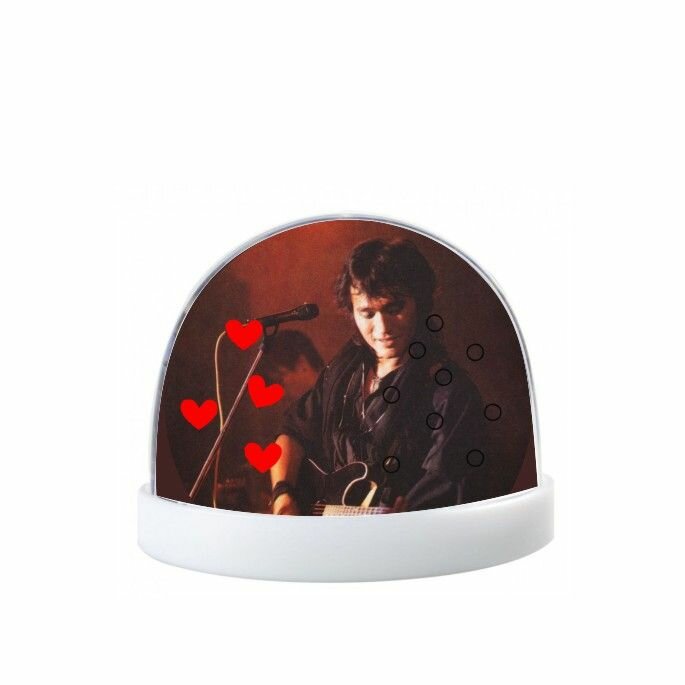 Водяной шар Кино, Виктор Цой №37, блестки-сердечки