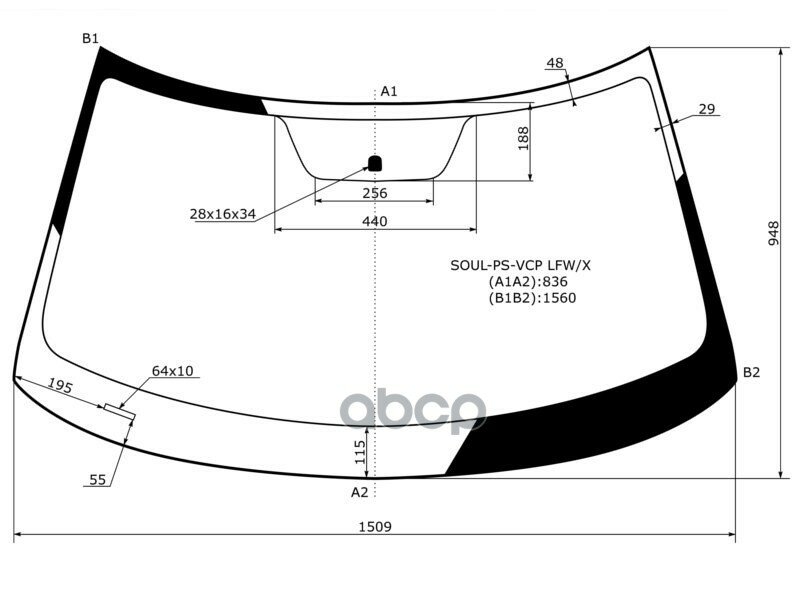 Стекло лобовое Kia Soul 13-19 XYG арт. SOUL-PS-VCP LFW/X