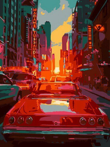 Набор д/творчества LORI Картина по номерам холст на подрамнике Городской пейзаж 40х50см Рх-150