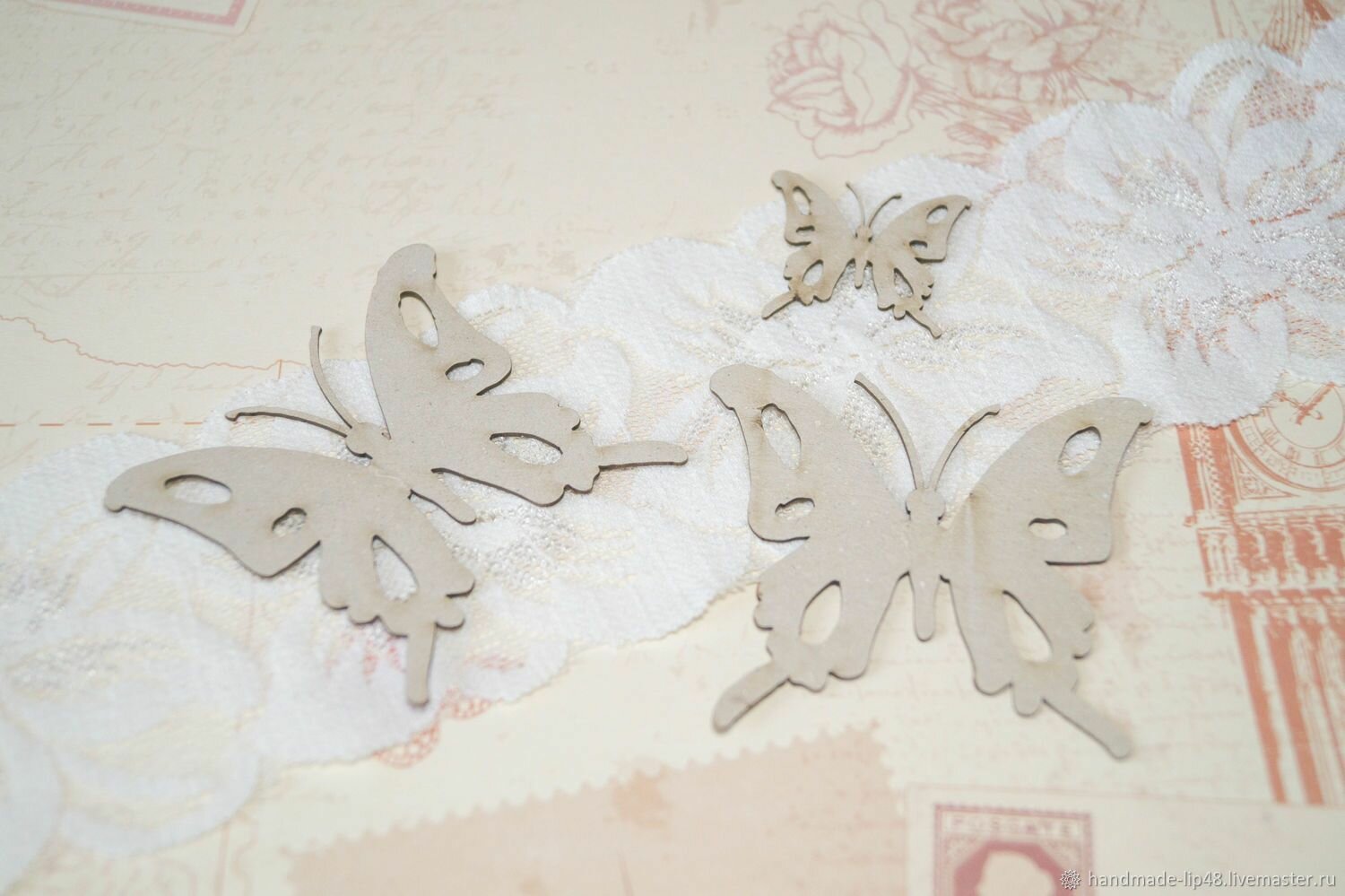 ЧИП АРТ Заготовка из картона Декоративный элемент "Махаон" (3 шт.)