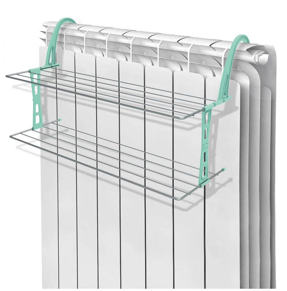 Сушилка для белья на батарею Nika, складная, сушильное полотно 6,1 м, серебро