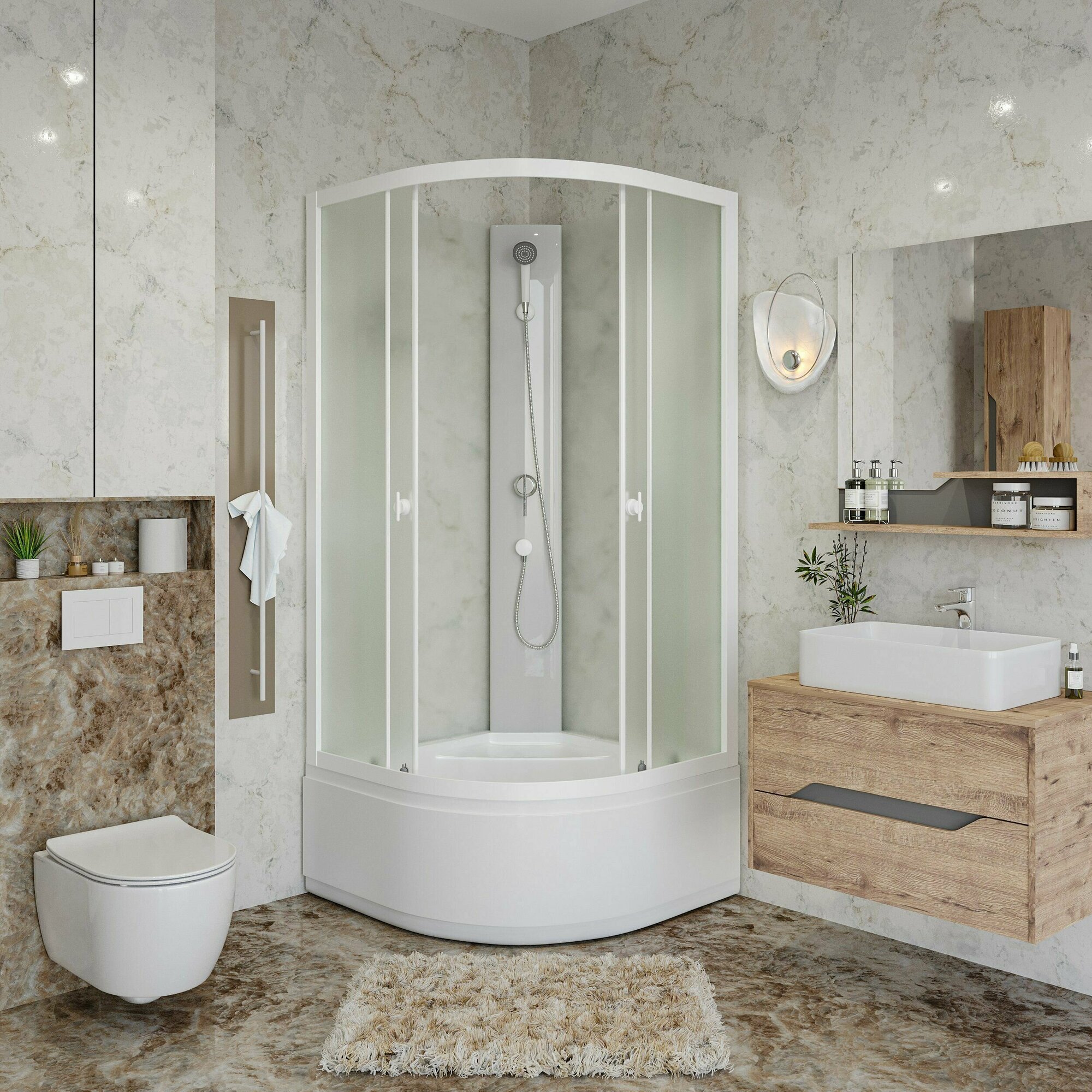 Душевая кабина Niagara Solo P80/40/MT/BK 80x80