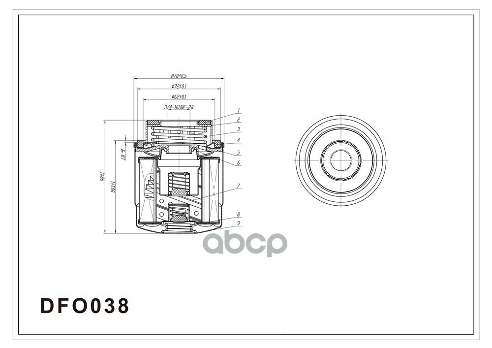 Фильтр масляный DOUBLE FORCE DOUBLE-FORCE DFO038 | цена за 1 шт