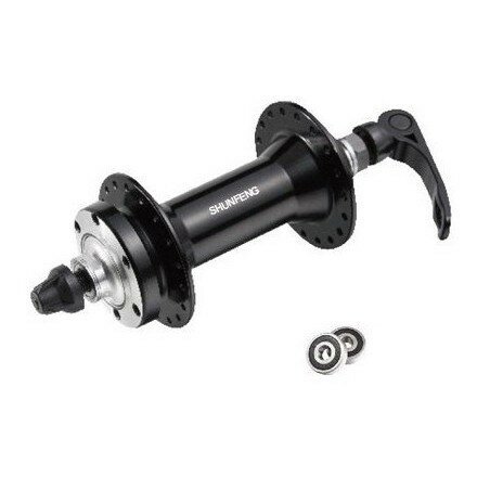 Втулка фэтбайк 135мм 32H передняя TBS, ось CrMo QR, промподшипники, под диск 6-болтов, чёрная для fatbike