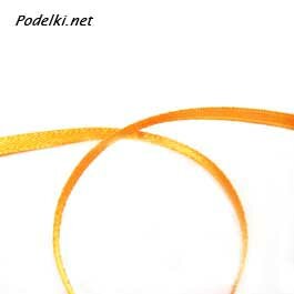 Атласная лента ATL-8020 оранжевая 3 мм, цена за 30 м.