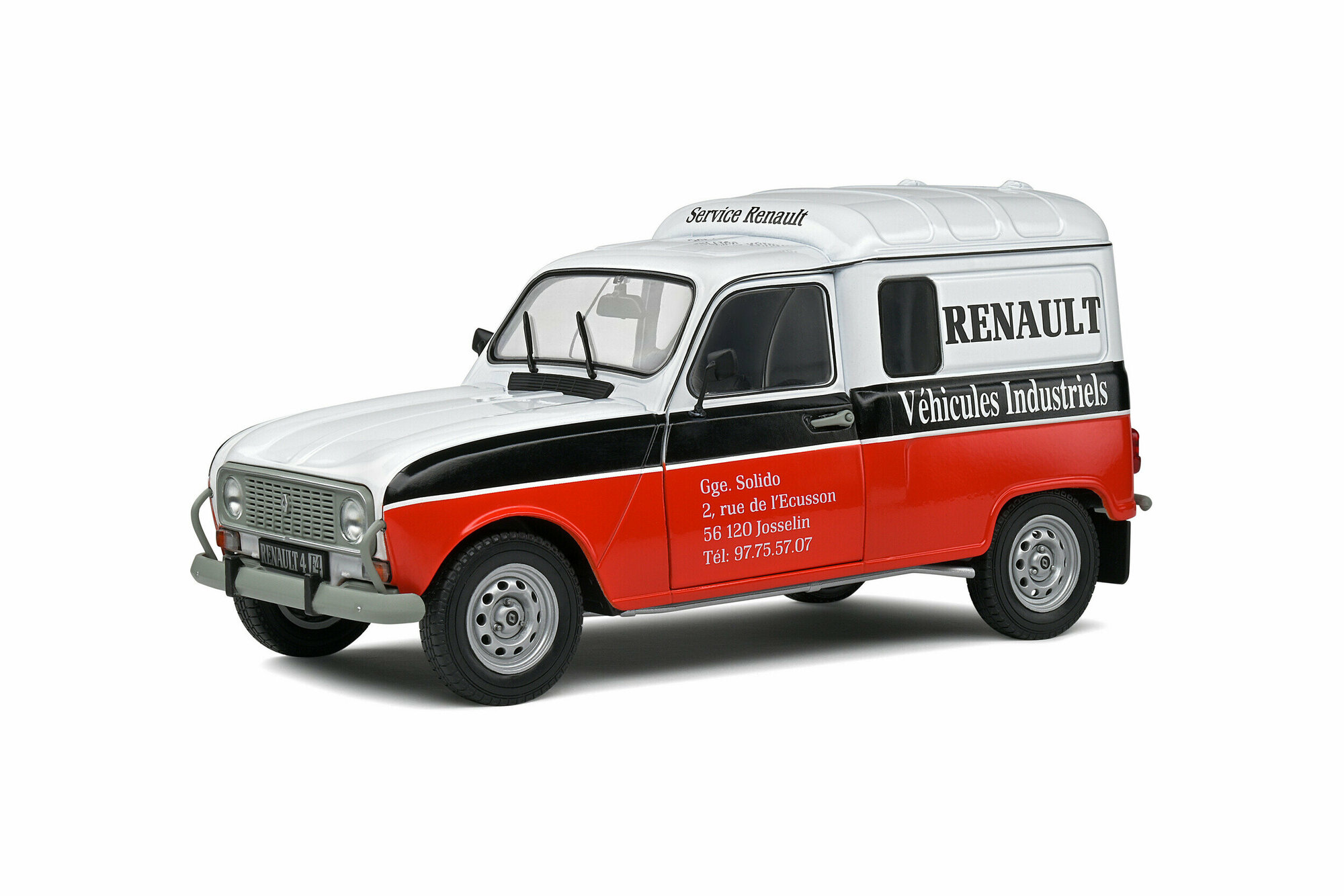 Модель коллекционная SOLIDO Renault R4 F4 renault service 1988 white/red/black