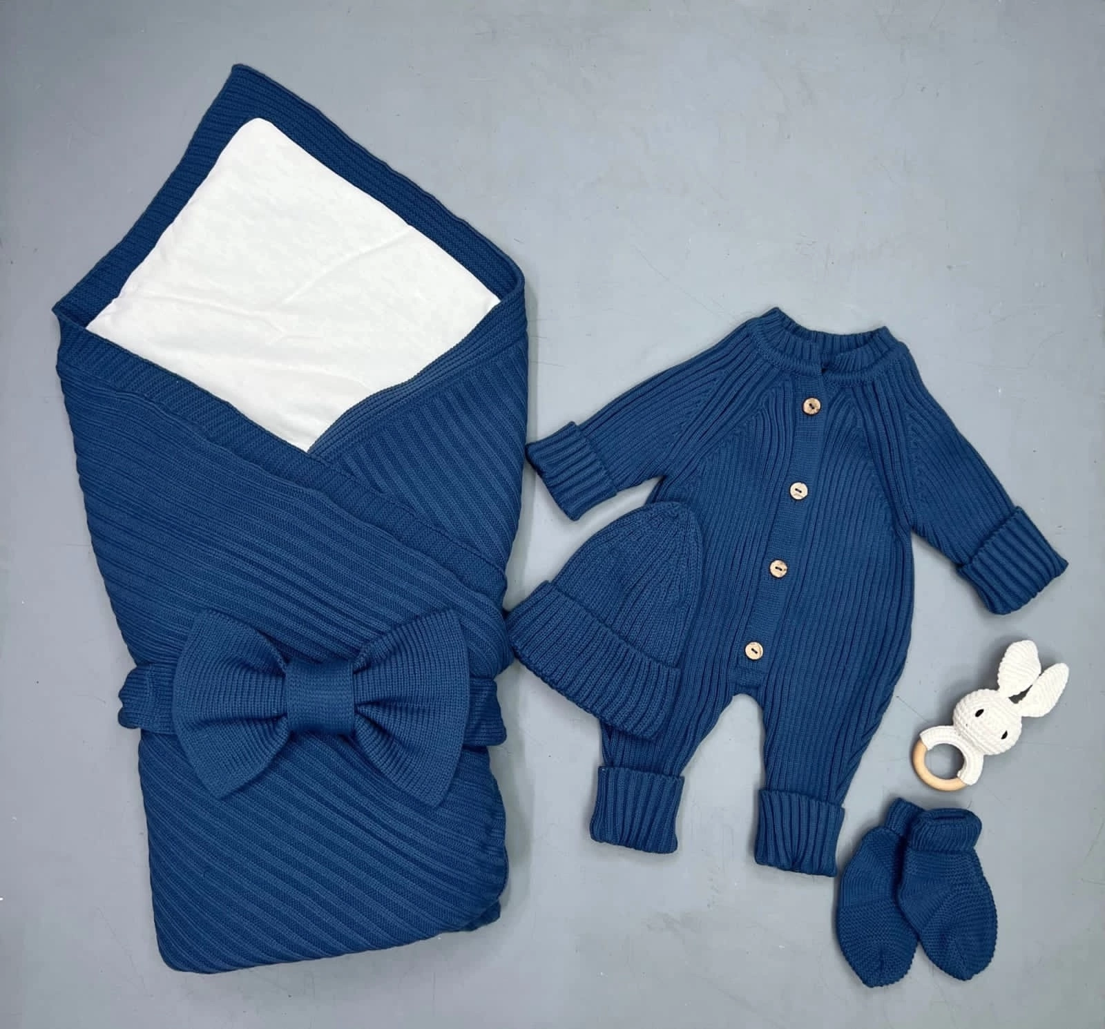 Конверт для новорожденного на выписку в роддом синий