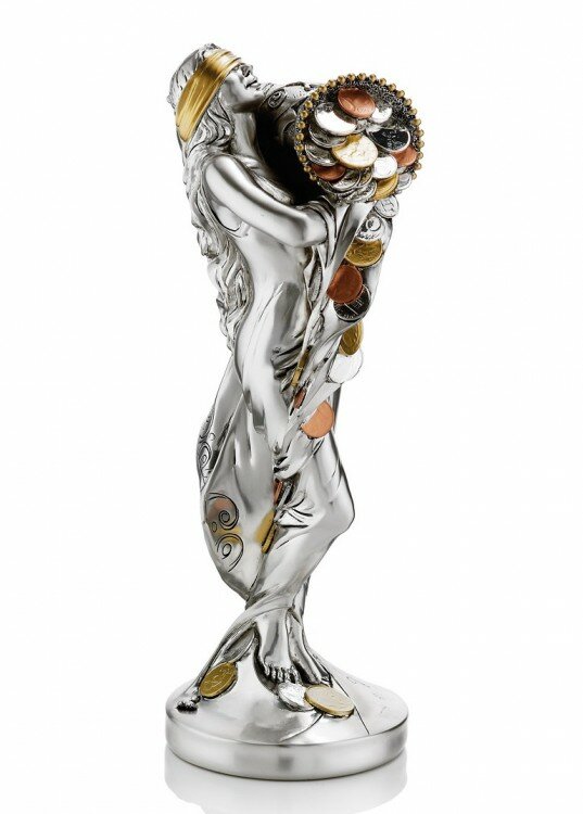 Посеребренная статуэтка "Фортуна с рогом изобилия", выс.24см