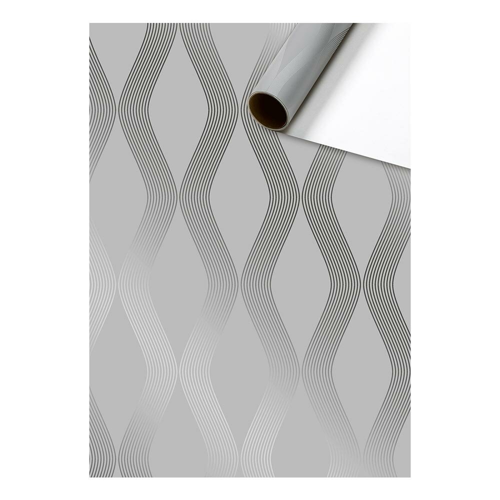 Бумага упаковочная серебристый Nalu, 0.7x1,5 м, пр-во STEWO Швейцария акция лента в подарок!