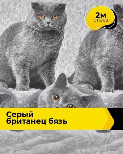 Ткань для постельного белья хлопок Серый британец (Бязь 220 см), отрез 2 м*220 см, цвет серый