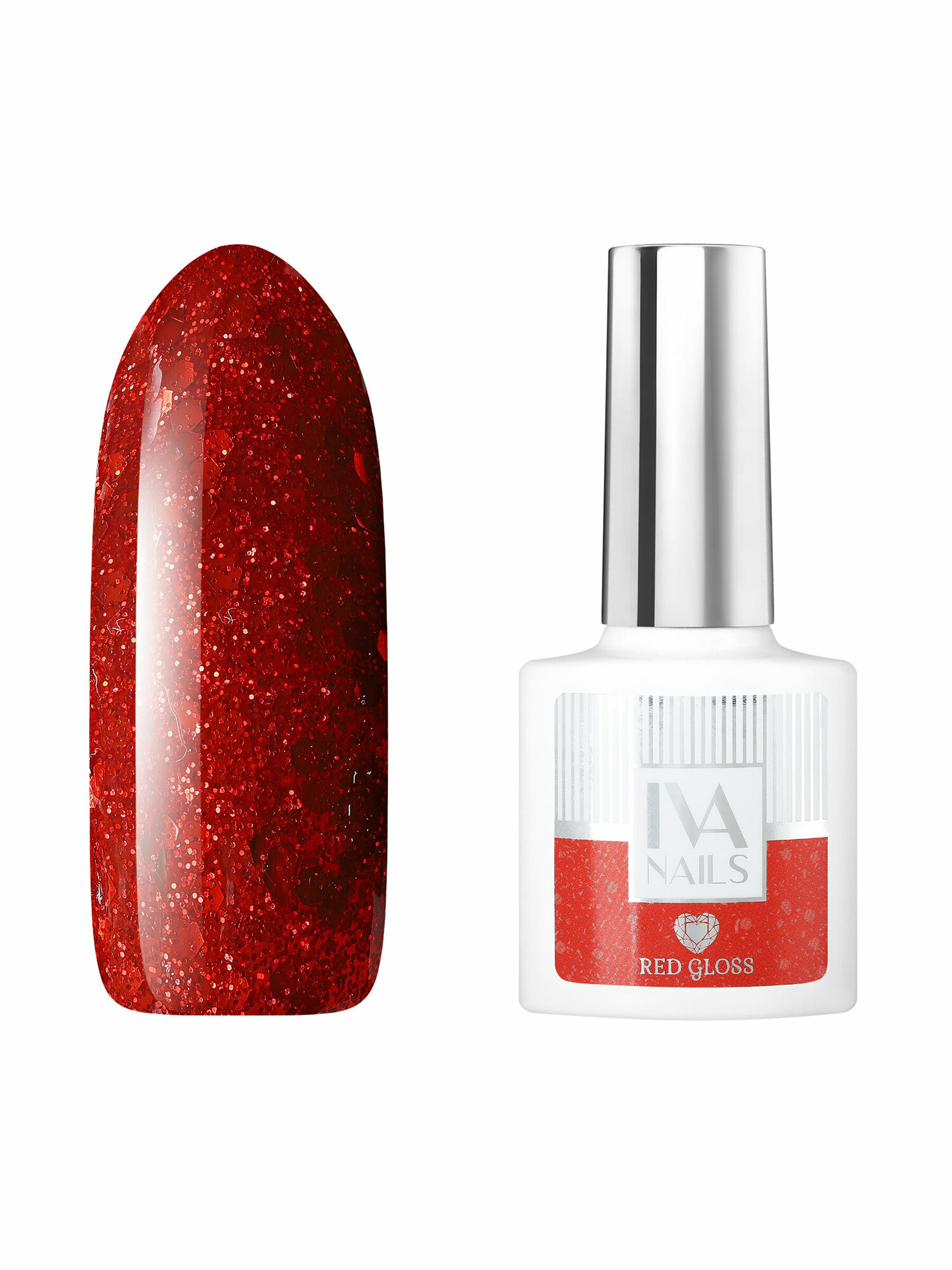 Гель-лак IVA nails, Red Gloss №4, 8 мл.