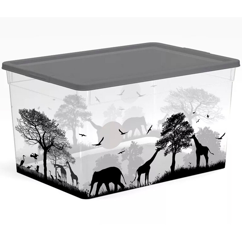 Коробка Полимербыт Africa 71756, пластик, для хранения, с крышкой, 16 литров