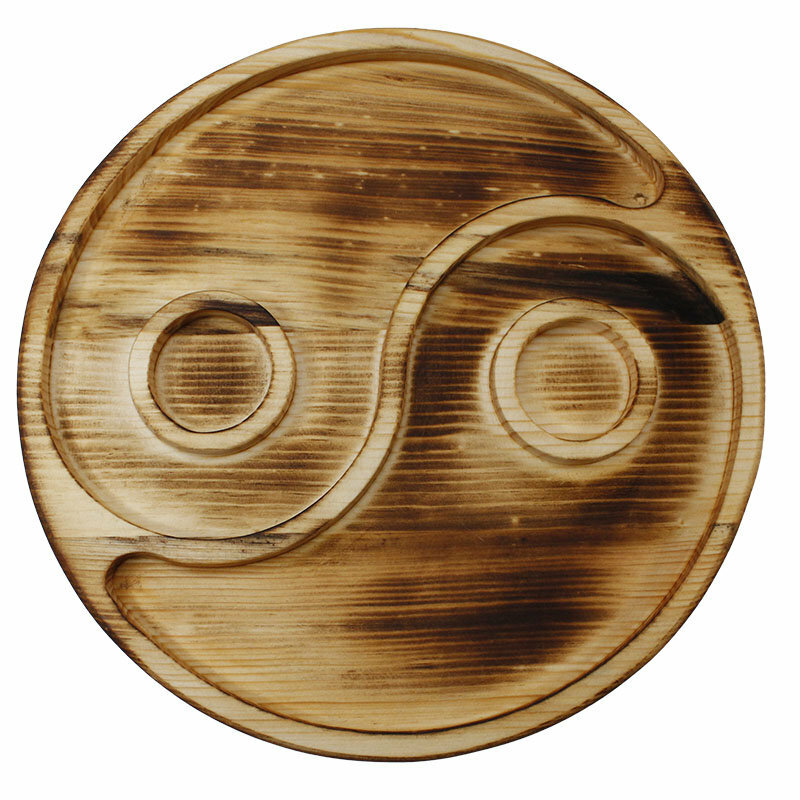 Менажница "Инь и ян" из дерева (24,5 х 24,5 см)