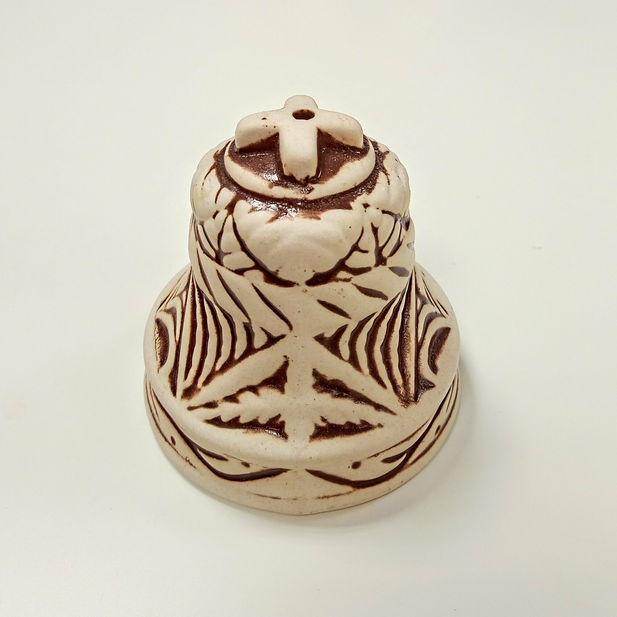 Фигурка для творчества "Колокол", керамика, ручная работа, бежевая, 8 см