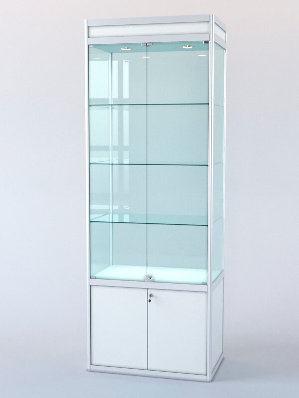 Витрина для музеев вооруженных сил "экспонат" №9-2 (задняя стенка стекло), Белый