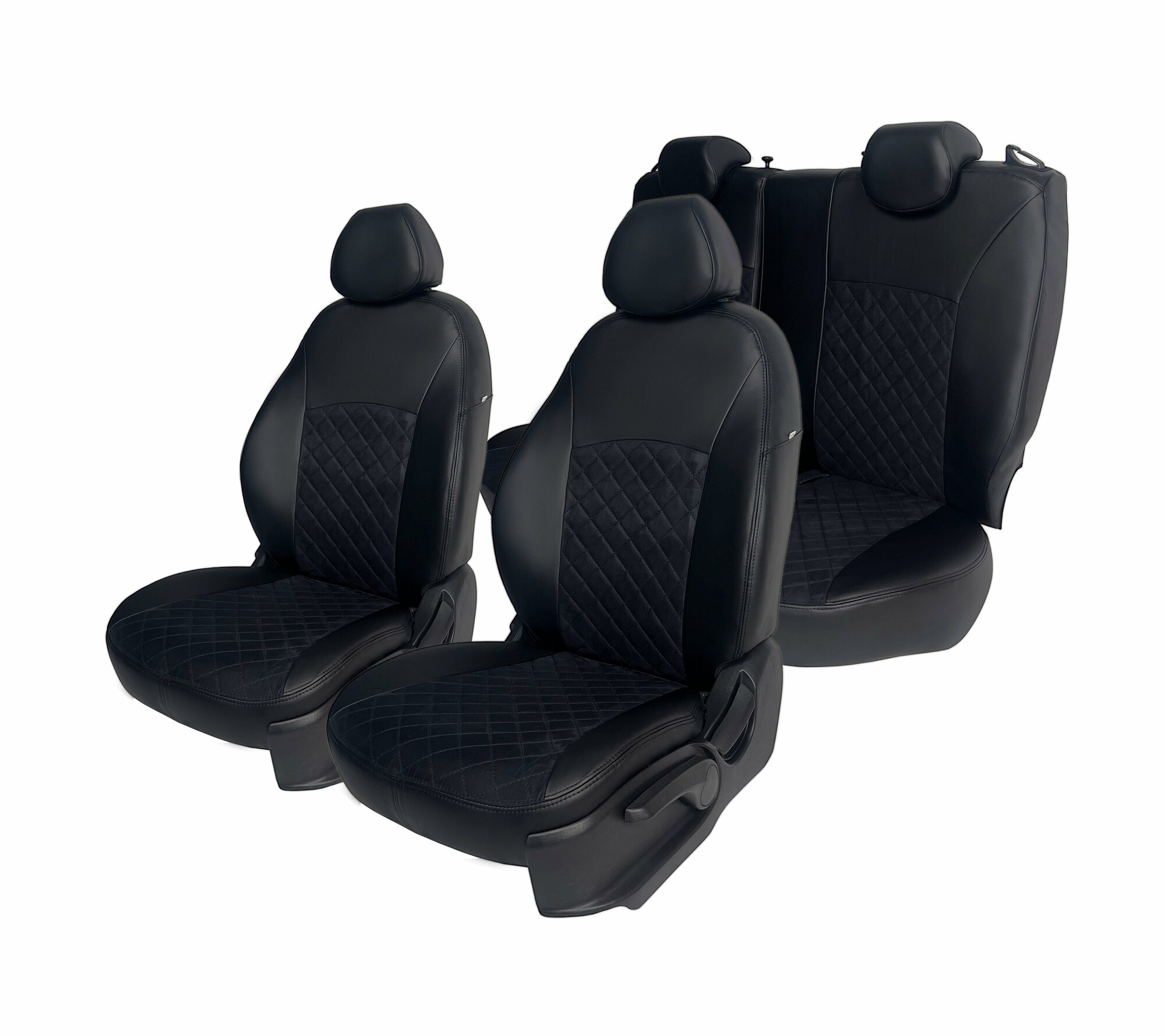 Чехлы Hyundai Creta 16-21 экокожа/велюр Сенат ромб черные Ростов