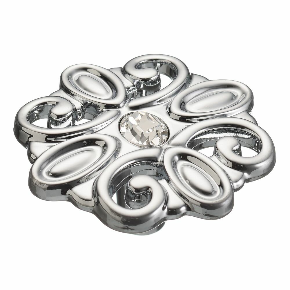 Ручка мебельная кнопка GIUSTI LINEA LUXURY WPO731.048. KR02 кристалл прозрачный +полированный хром
