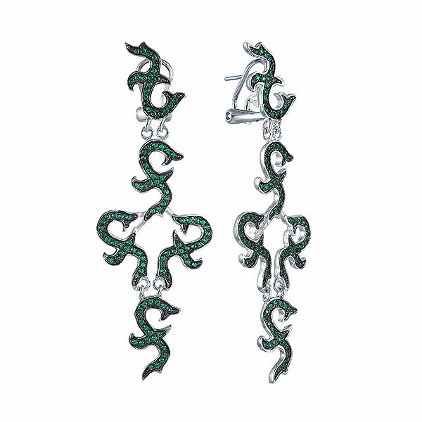 Серьги ELEMENT47, серебро, 925 проба, фианит
