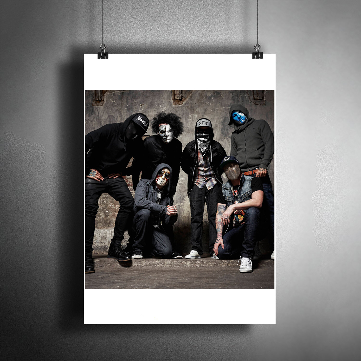 Постер плакат для интерьера "Музыка: Американская рок-группа Hollywood Undead"/ Декор дома, офиса, комнаты A3 (297 x 420 мм)