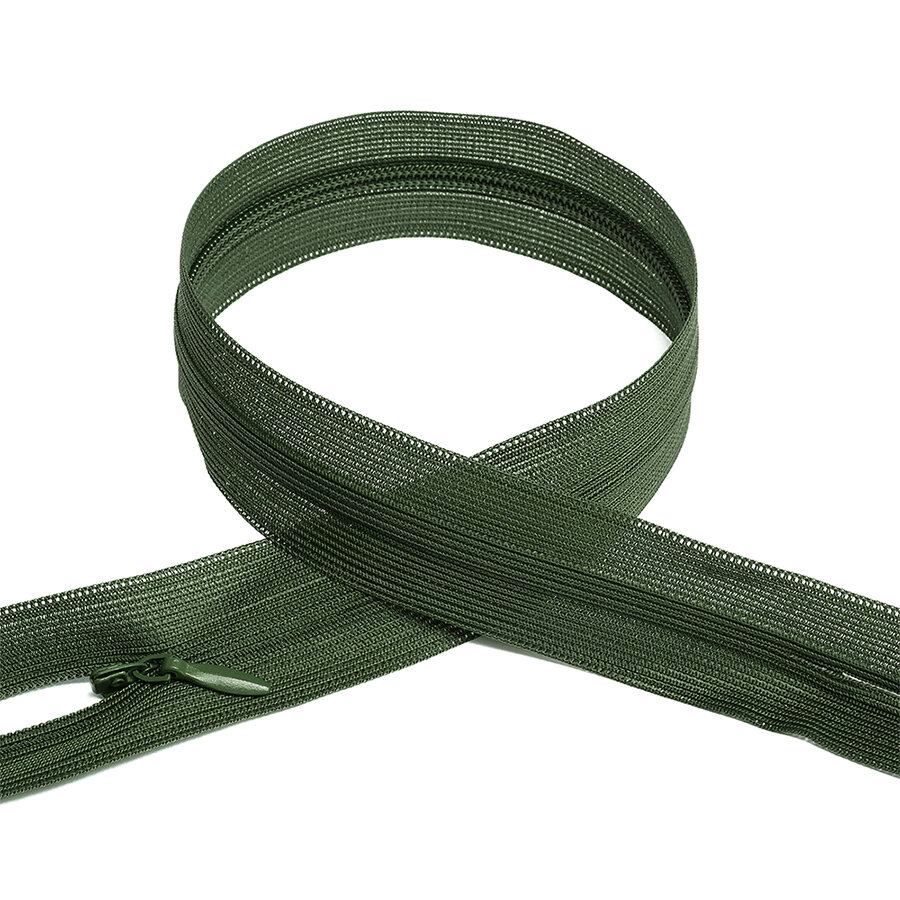 Молния неразъемная MaxZipper пласт. потайная №3 50см цв. F327 оливковый уп.50шт