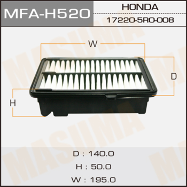 MASUMA MFA-H520 (172205R0008) фильтр воздушный\ Honda (Хонда) fit 1.3 12