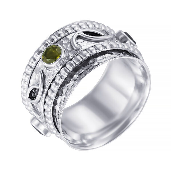 Кольцо, серебро, 925 проба, перидот