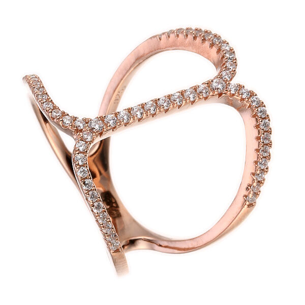 Кольцо, серебро, 925 проба, фианит