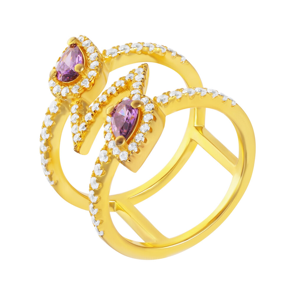 Кольцо, серебро, 925 проба, фианит